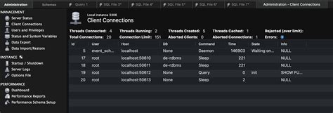 Mysqlworkbench Error On Client Connections Invalid Values Of