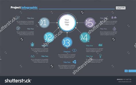 Five Points Workflow Slide Template Stock Vector Royalty Free 1011687196 Shutterstock