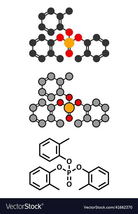 Tricresyl Phosphate Tcp Molecule Used Royalty Free Vector