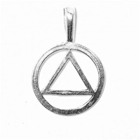 Aa Alcoholics Anonymous Triangle In Circle Symbol Pendant Sterling