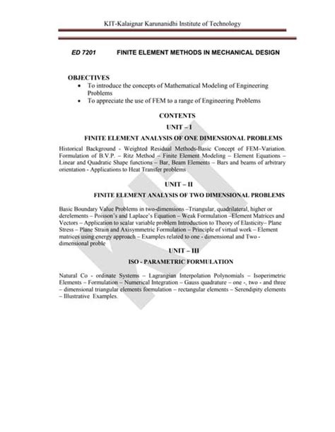 General Steps Of The Finite Element Method Ppt