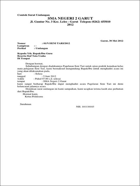 Contoh Surat Undangan Dari Kantor Surat Undangan Desain Contoh