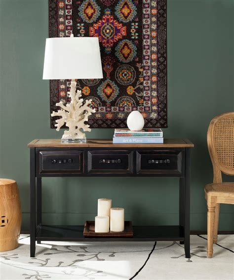 Aiden Console Table In Black And Oak Michaels