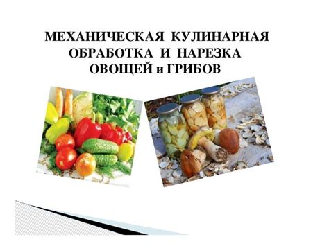 Обработка овощей и грибов презентация онлайн