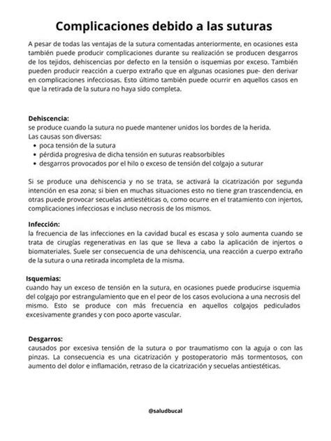 Complicaciones Debido A Las Suturas Salud Bucal Udocz