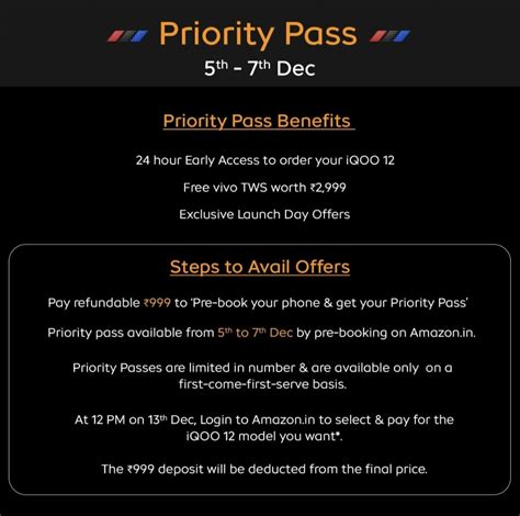 IQOO 12 Priority Pass Is Live Now From 5 7th December