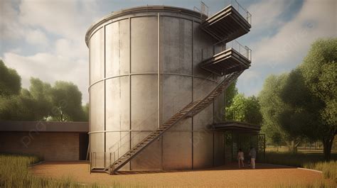 계단이 있는 스테인리스 물탱크 사일로 사진 배경 일러스트 및 사진 무료 다운로드 Pngtree