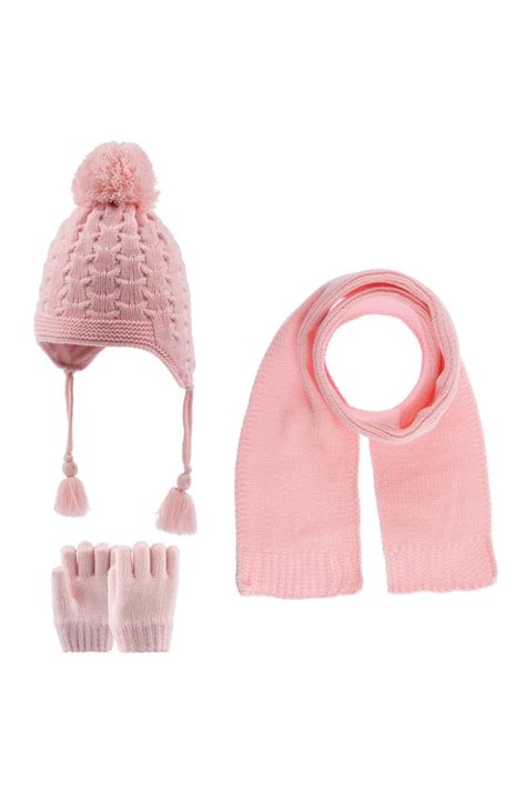 Детски Комплект с шапка шал и ръкавици момиче
