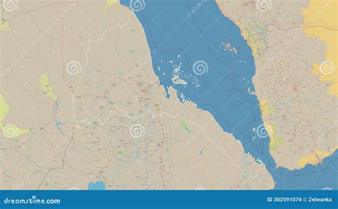 Eritrea Outlined Topo Standard Stock Illustration Illustration Of Openstreet Geography