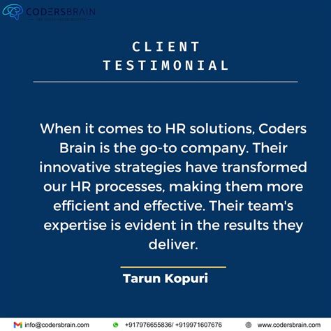 Codersbrain On Linkedin Clientvoices Testimonialtales Happycustomers Clientfeedback