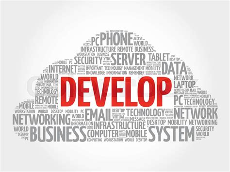 Develop Word Cloud Business Concept Stock Vector Colourbox