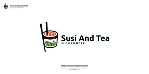 Plantilla De Diseño Del Logotipo Del Palo De Sushi Vector Premium