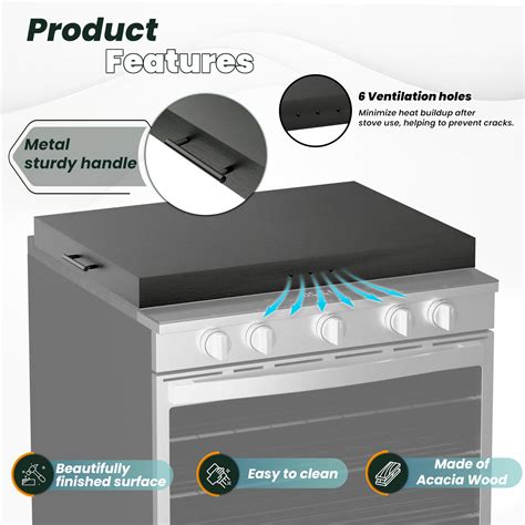 Tidita Stove Top Covers For Electric Stove Acacia Wood Noodle Board For Gas