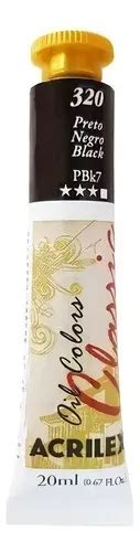 Pintura al óleo Classic Acrilex Color 320 20 ml color negro MercadoLibre