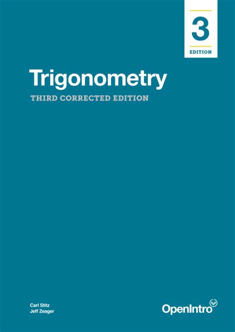 Trigonometry Third Corrected Edition Stitz Carl Zeager Jeff