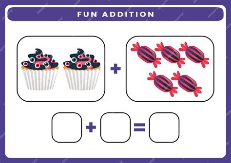 Premium Vector Addition Worksheets Kindergarten Halloween Themed