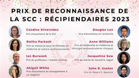 Félicitations aux lauréats 2023 des prix de reconnaissance de la SCC