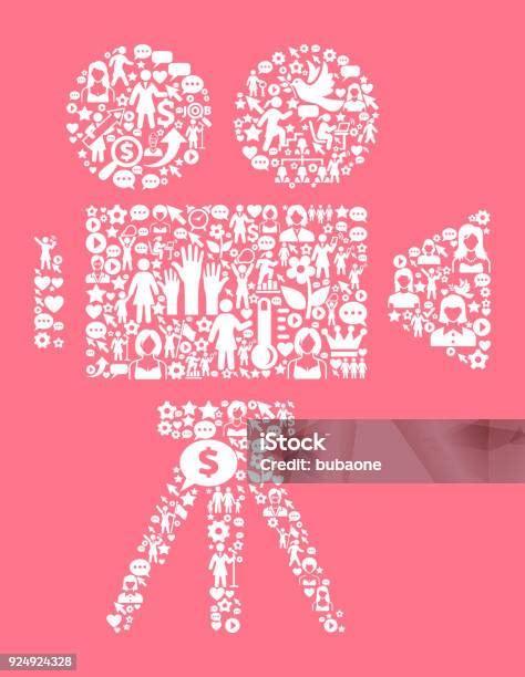 필름 카메라 여성의 권리 및 여자 전원 아이콘 패턴 가족에 대한 스톡 벡터 아트 및 기타 이미지 가족 걷기 고등학교