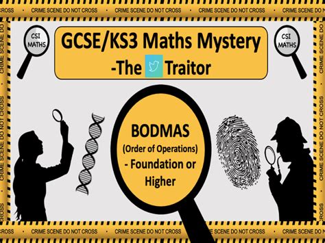 Maths Mystery Bodmas Bidmas Ks3 Gcse The Twitter Traitor