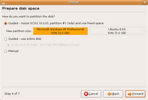 Installing Ubuntu And Windows XP Dual Boot In A VM