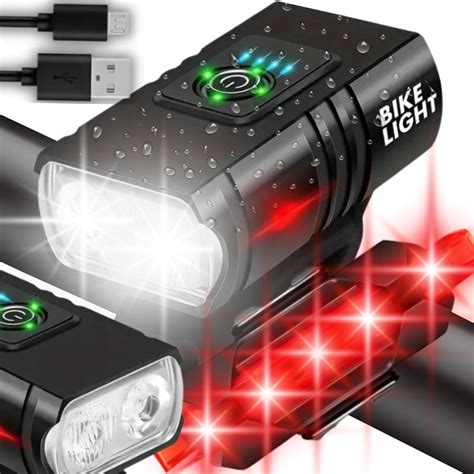 MOCNA LAMPKA ROWEROWA PRZEDNIA TYLNA LED WODOODPORNA AKUMULATOR USB