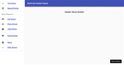 Hacker News Reader Codesandbox