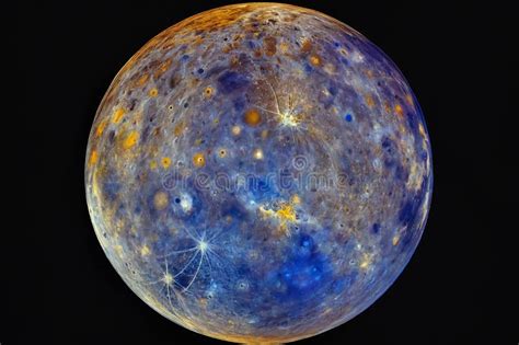 Mercury A Planet In The Solar System Colorful Image Stock
