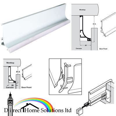 Hafele Gola System B Profile Handle Horizontal Fixing Under Worktops