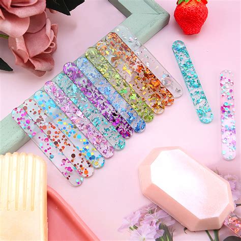 Hzsb 10pcs Acrylic Popsicle Sticks Reusable Ice Pop Mold Sticks Safe