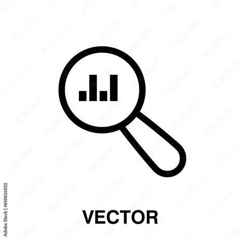 Analyze Analyse Icon Magnified Rising Bars Chart Icon Chart Bar