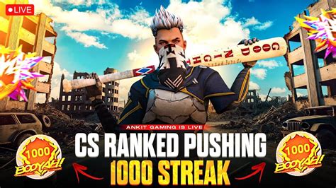 Freefire Cs Ranked Pushing 1000 Streak Challenge Ll Gold To Grandmaster