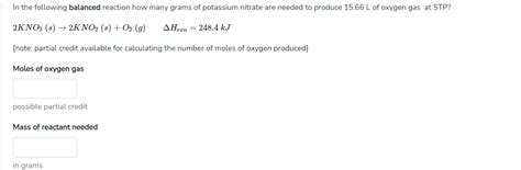 Solved In The Following Balanced Reaction How Many Grams Of