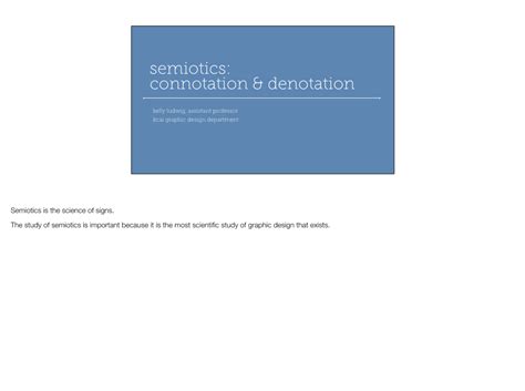 Semiotics Connotation And Denotation Docslib