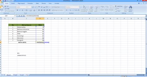 Anakoffice Cara Menggunakan Rumus Excel Average