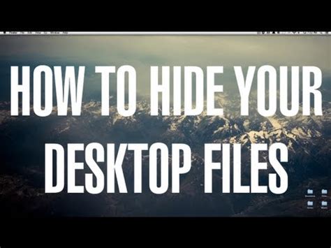 How To Hide Files On Your Desktop Mac Youtube