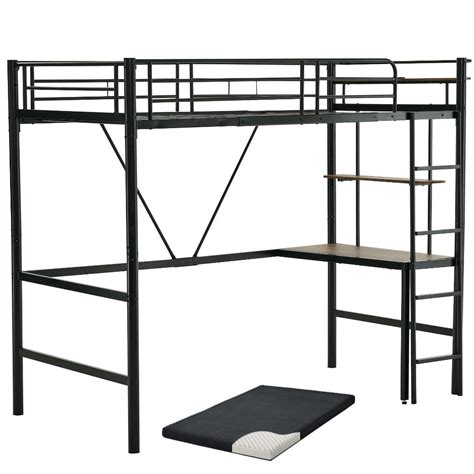 家具・インテリアロフトベッド・システムベッド 【30％offアウトレットsale】【厚さ10cmシングルマットレス付き】ロフトベッド