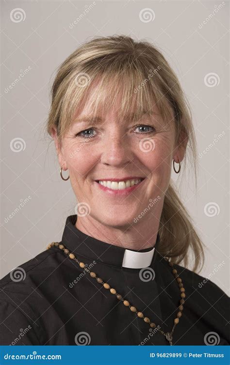 Female Clergy A Portrait Of Woman Smiling Stock Image Image Of Aged Religion 96829899