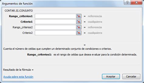 La función CONTAR SI CONJUNTO en Excel Excel Total