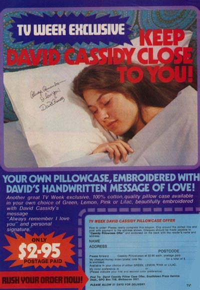 David Cassidy Fans Memorabilia Pillow Case