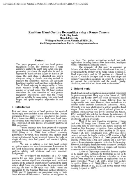 Pdf Real Time Hand Gesture Recognition Using Range Cameras Dokumen Tips