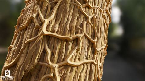 Tree Bark With Lians Substance Designer Texture Cgtrader