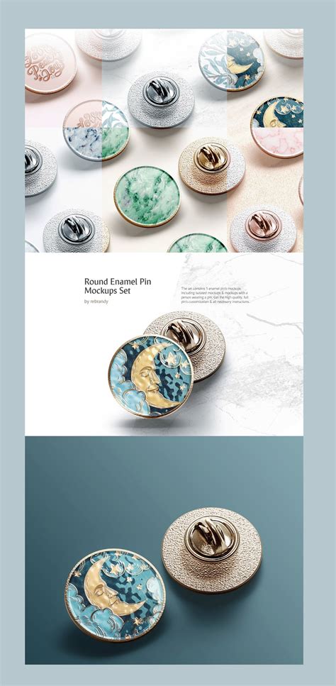 Round Enamel Pin Mockups Set Behance