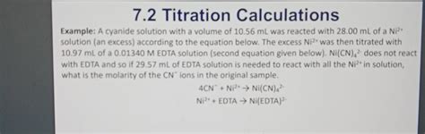 Solved Titration Calculations Example A Cyanide Chegg
