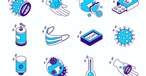Disease Prevention Isometric Icons Objects Ft 3d And Isometry Envato