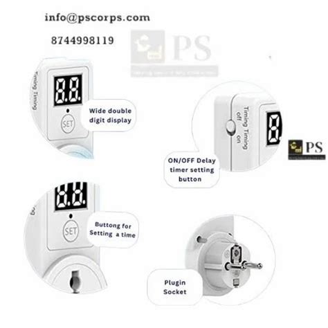230 Volt Plug In Countdown Off Delay Timer For Mobile Laptop Charger