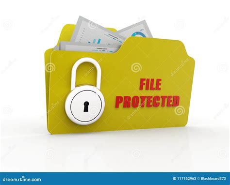 3d Yellow Folder And Lock Data Security Concept Stock Illustration Illustration Of Military