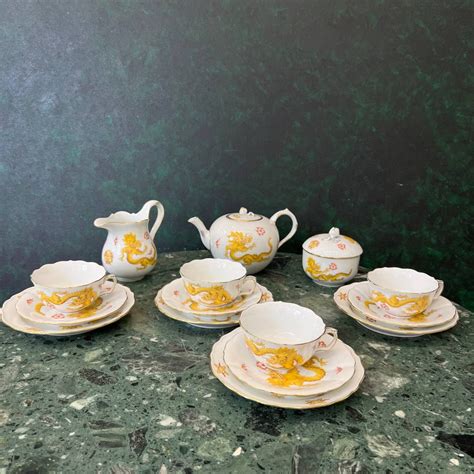 Чайный сервиз на 12 персон Meissen Желтый дракон1950е - №6032 - Купить ...