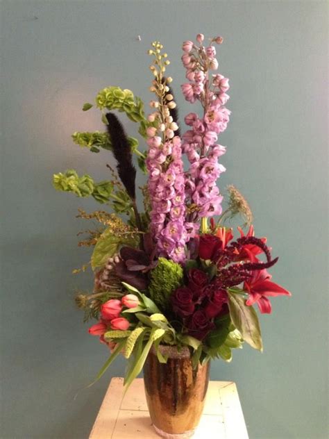 Lavender Hybrid Delphinium And Black Magic Roses