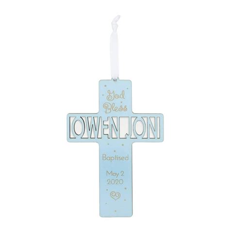 Wooden Baptism Crosses On Stands Christening Cross Custom Engraved