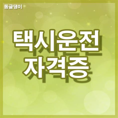 택시 운전 자격증 시험 택시자격증 정보 네이버 블로그